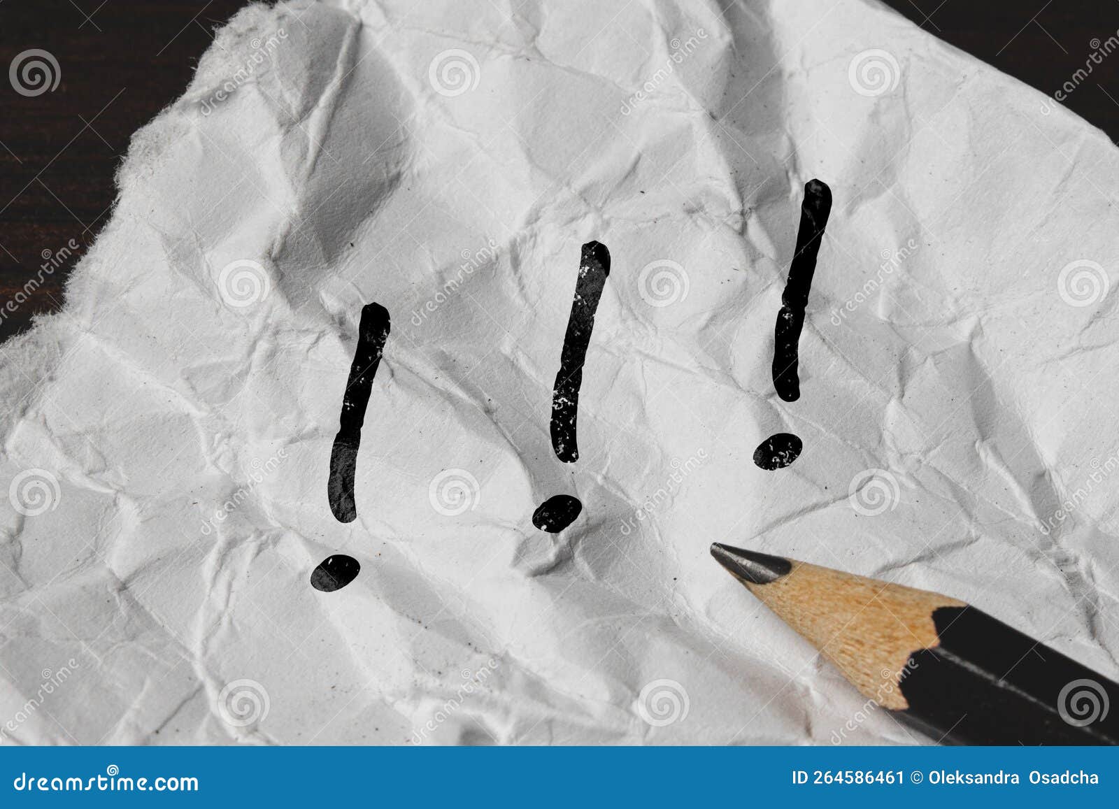 Three Exclamation Marks are Written on a Piece of Paper. Stock Image ...