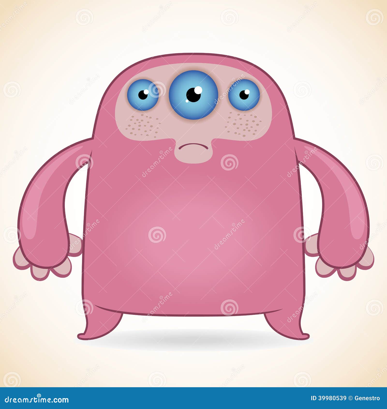 Pink Monster With Horns, Vector Or Color Illustration | CartoonDealer ...