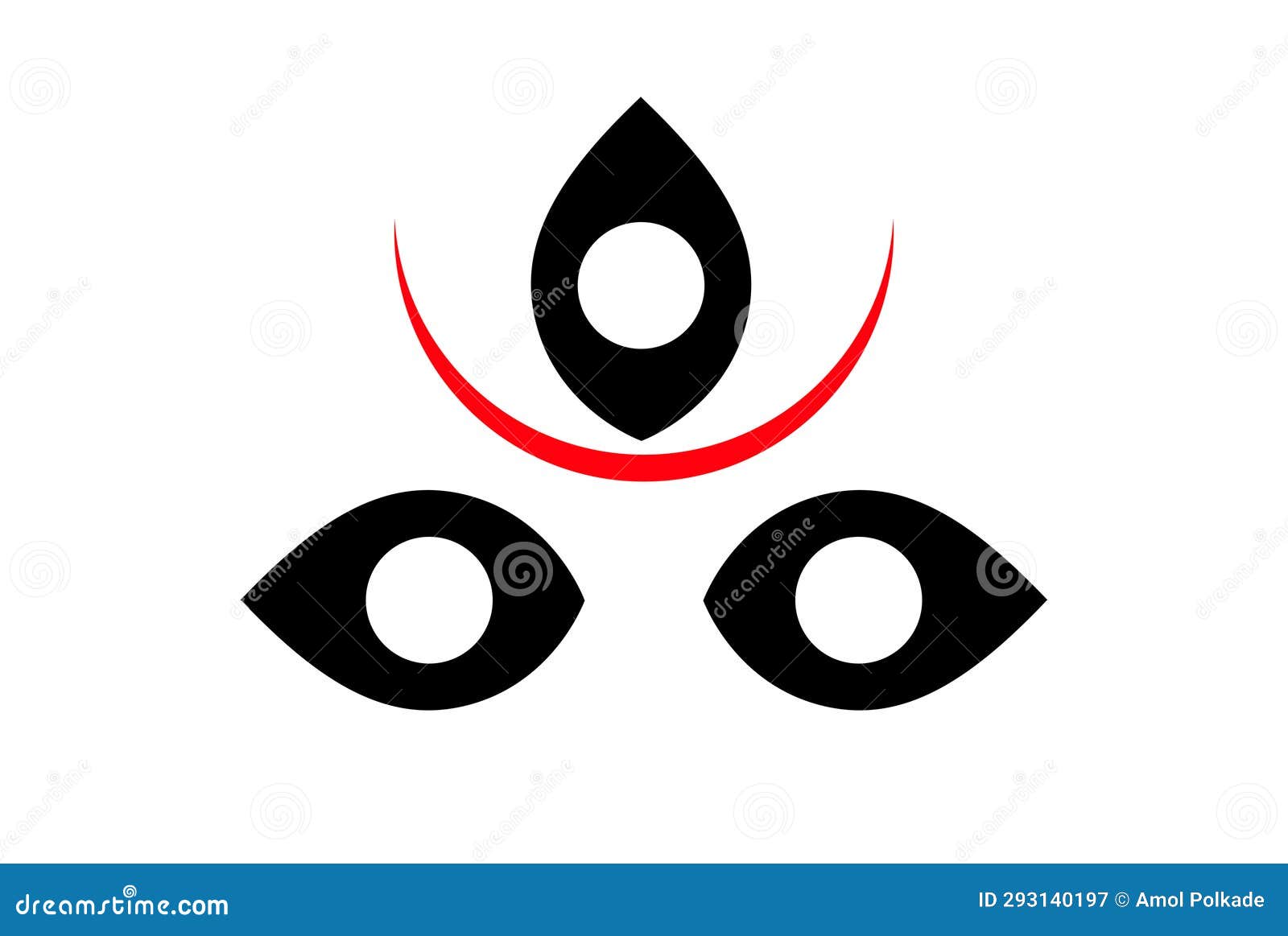 Three Eyes of Lord Durga Vector Icon Stock Vector - Illustration of ...