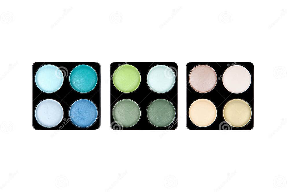 Three eyeshadow palettes stock photo. Image of closeup - 36551496