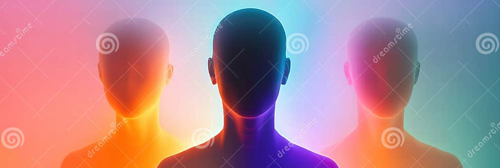 Abstract Faceless Avatars with Vibrant Colors and Soft Lighting Ideal ...