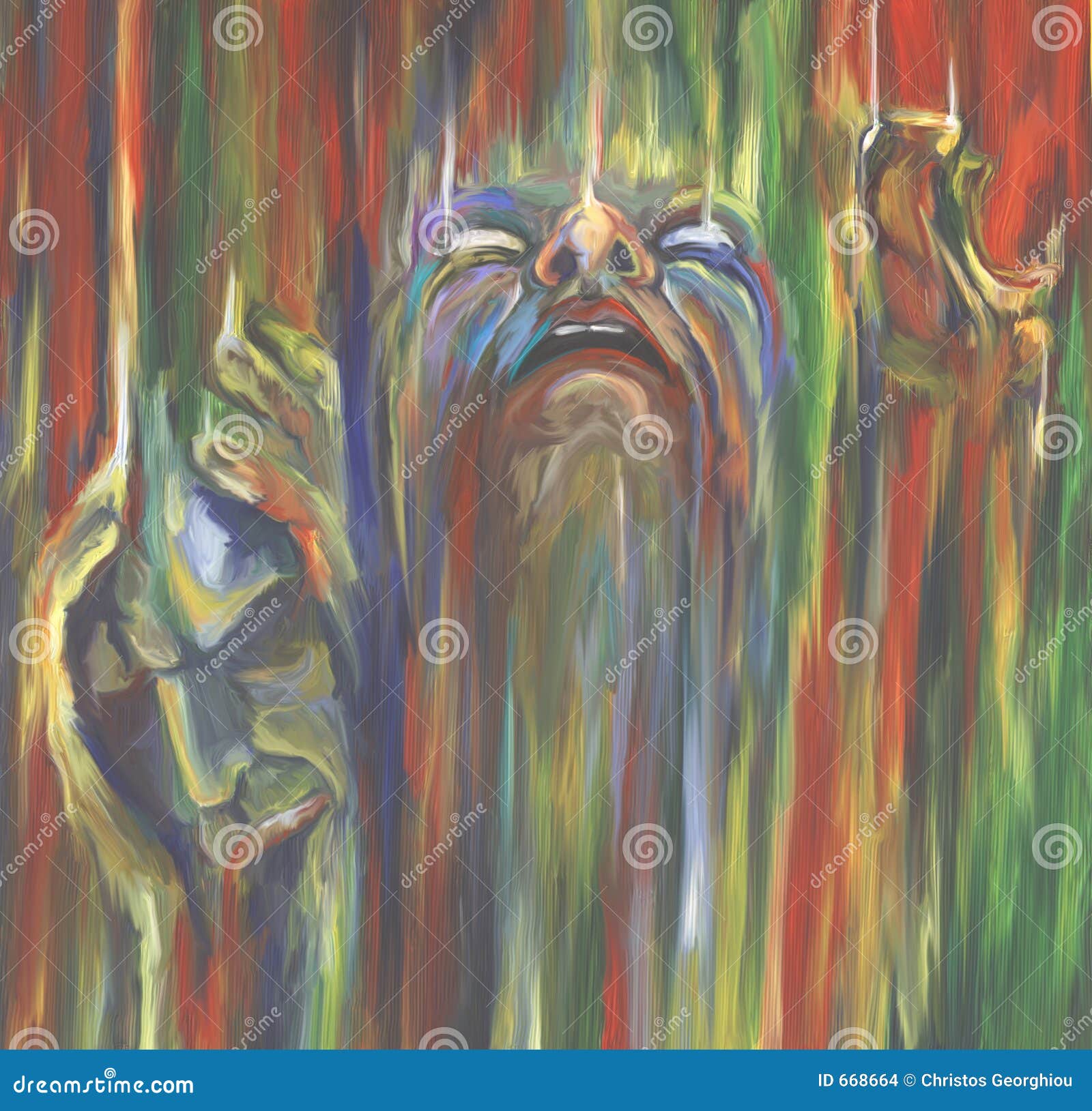 Three faces stock illustration. Illustration of pain, conceptual - 668664