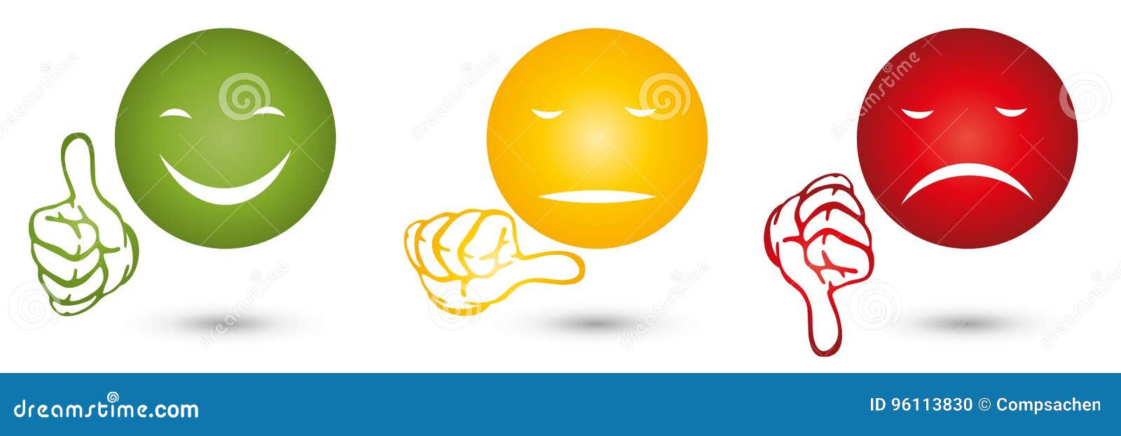 Three Faces and Hands, Traffic Light and Reviews Logo Stock Vector ...