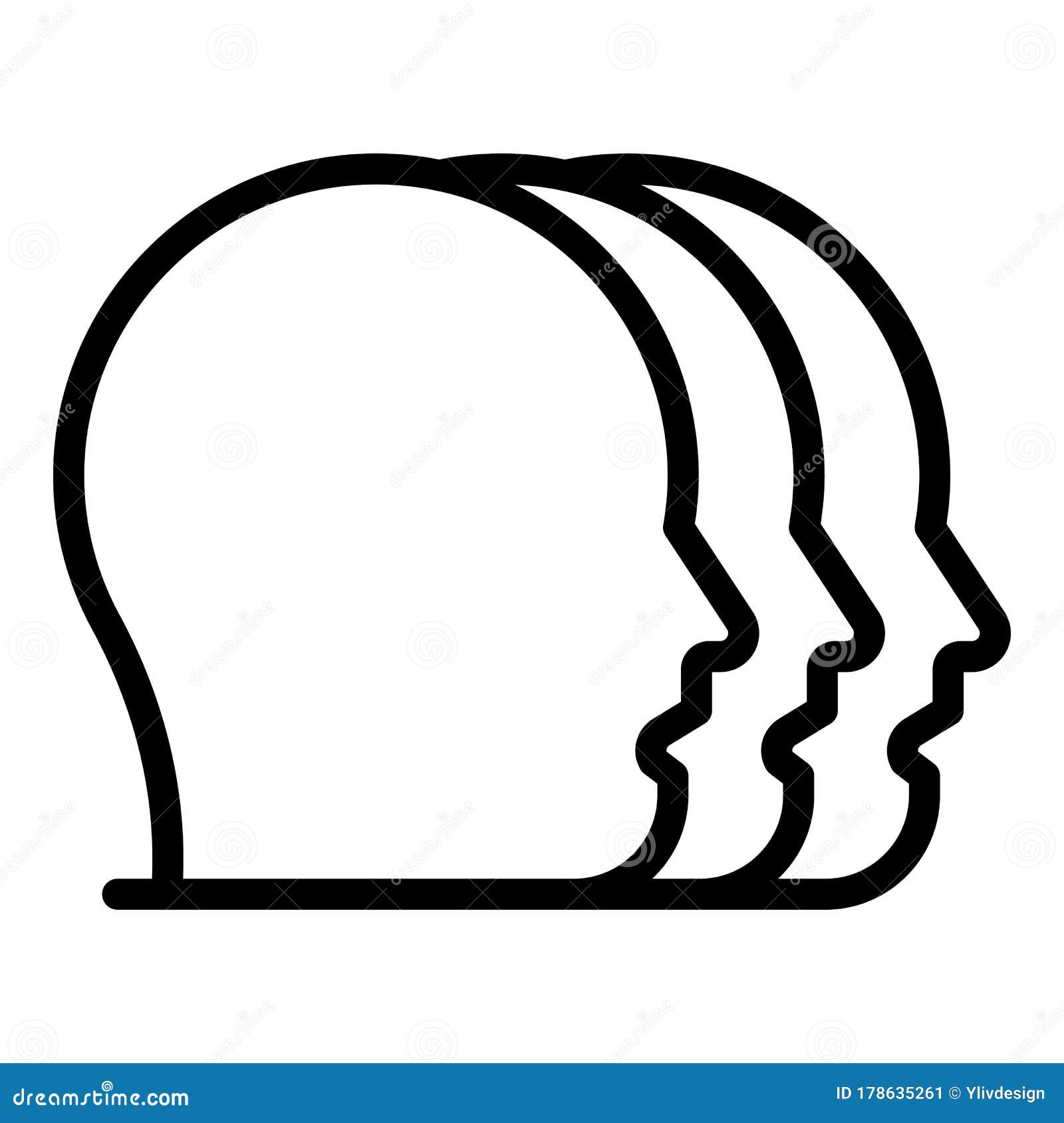 Three Faces Icon, Outline Style Stock Vector - Illustration of school ...