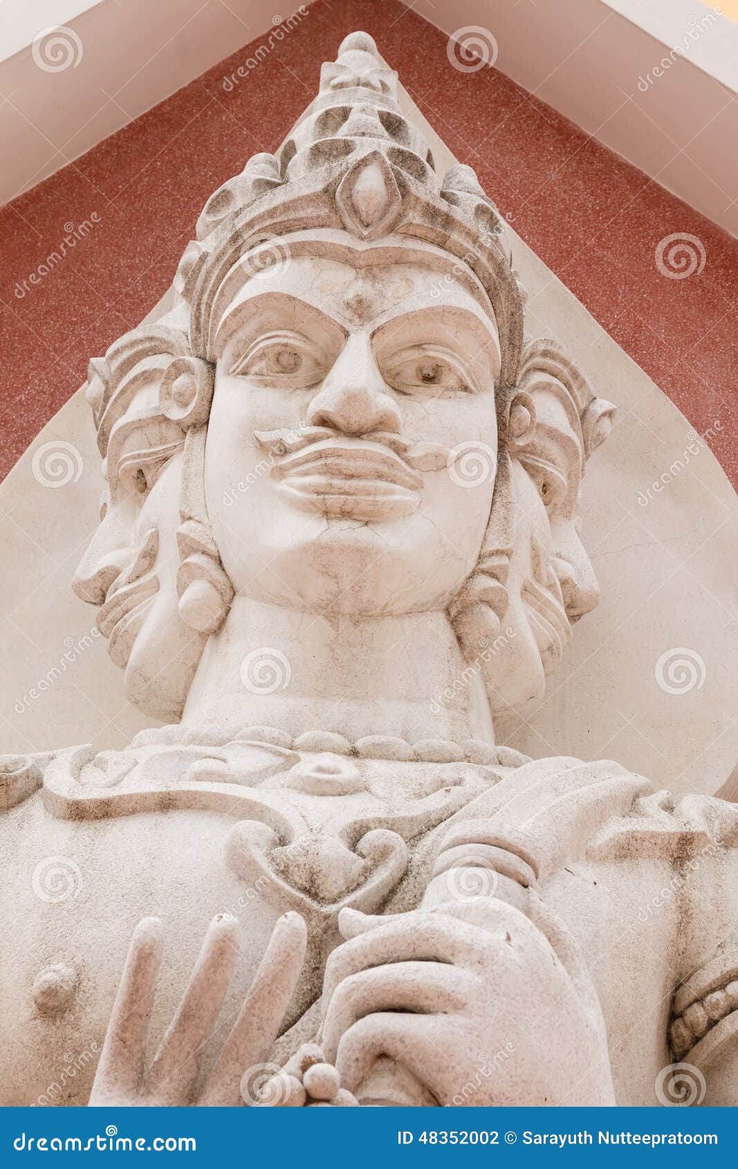 Three faces of statues stock photo. Image of head, budda - 48352002