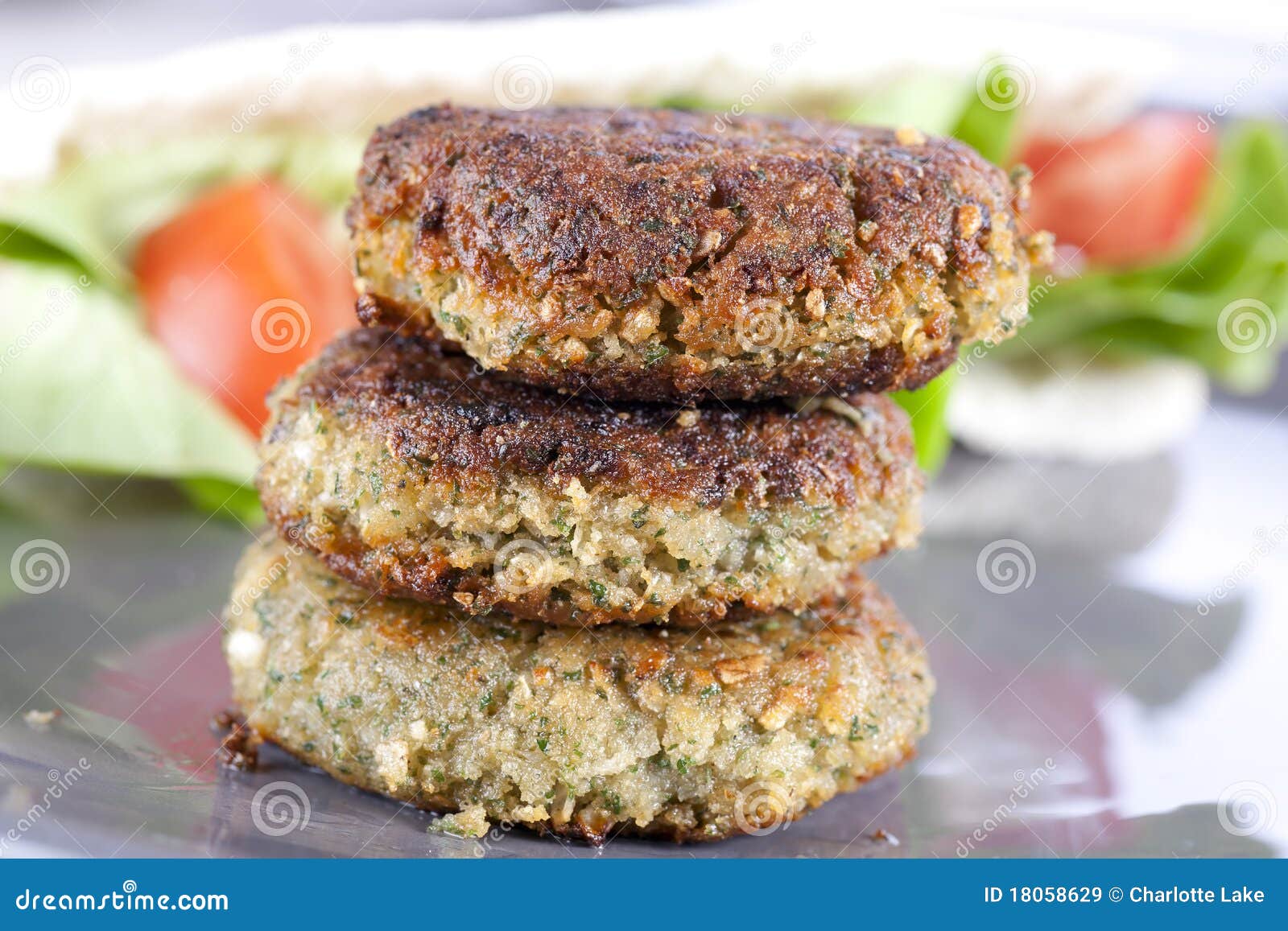 Three Falafel Patties stock image. Image of tomato, homemade - 18058629