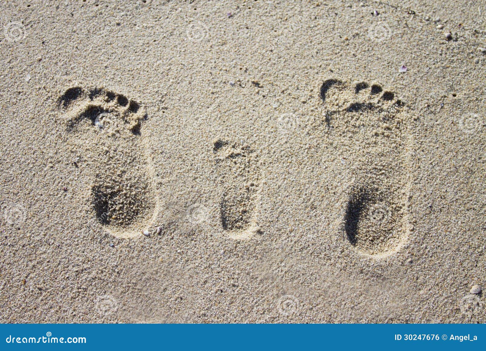 Three Family Footprints in Sand Stock Photo - Image of sand, mark: 30247676