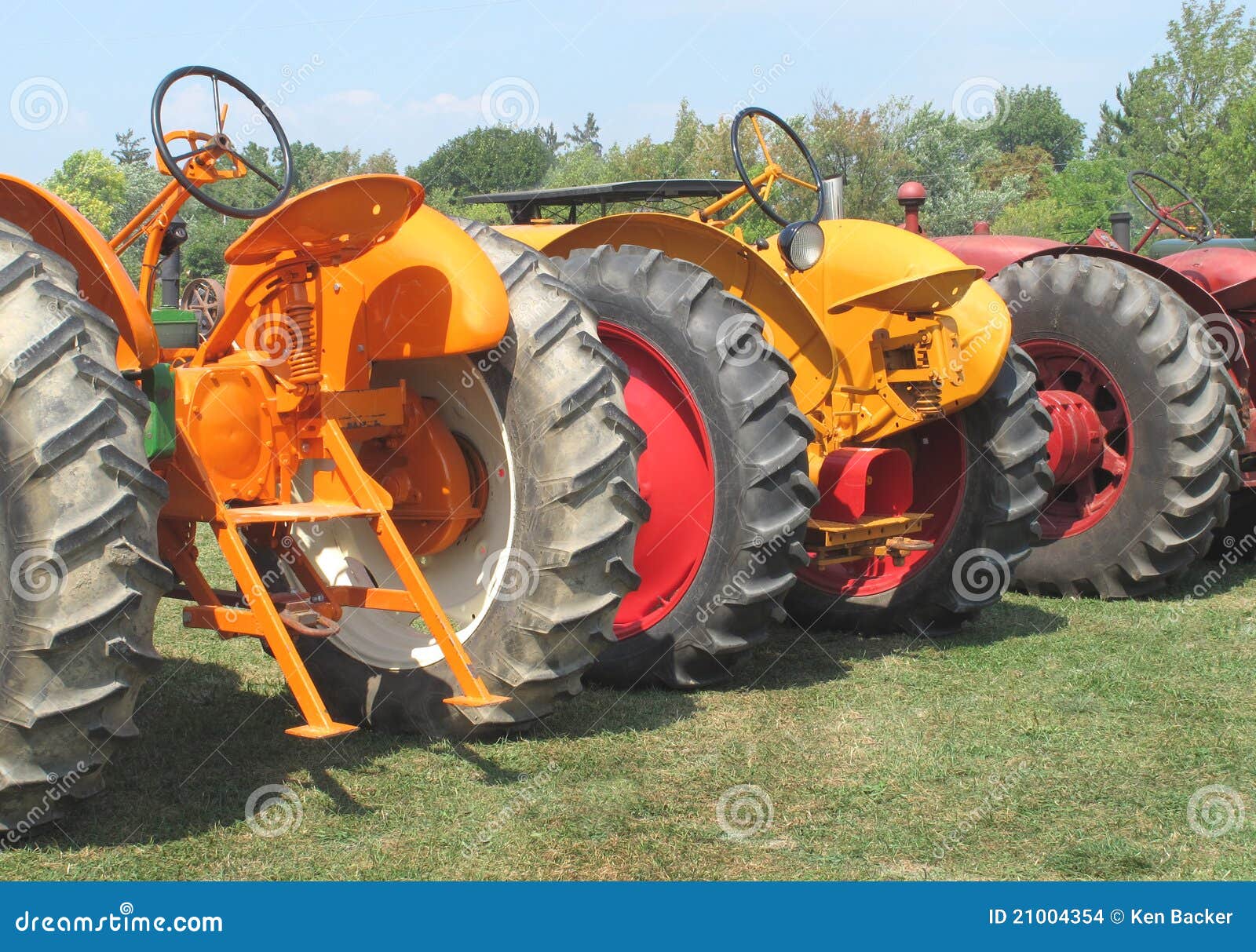 Three Farm Tractors From A Rear View Stock Photo - Image of rear, three ...