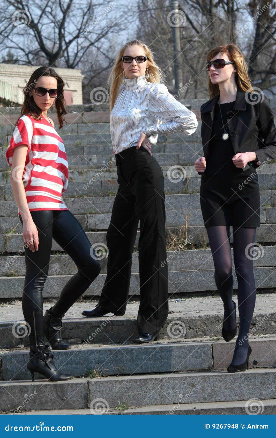Three fashion women stock photo. Image of women, friends - 9267948
