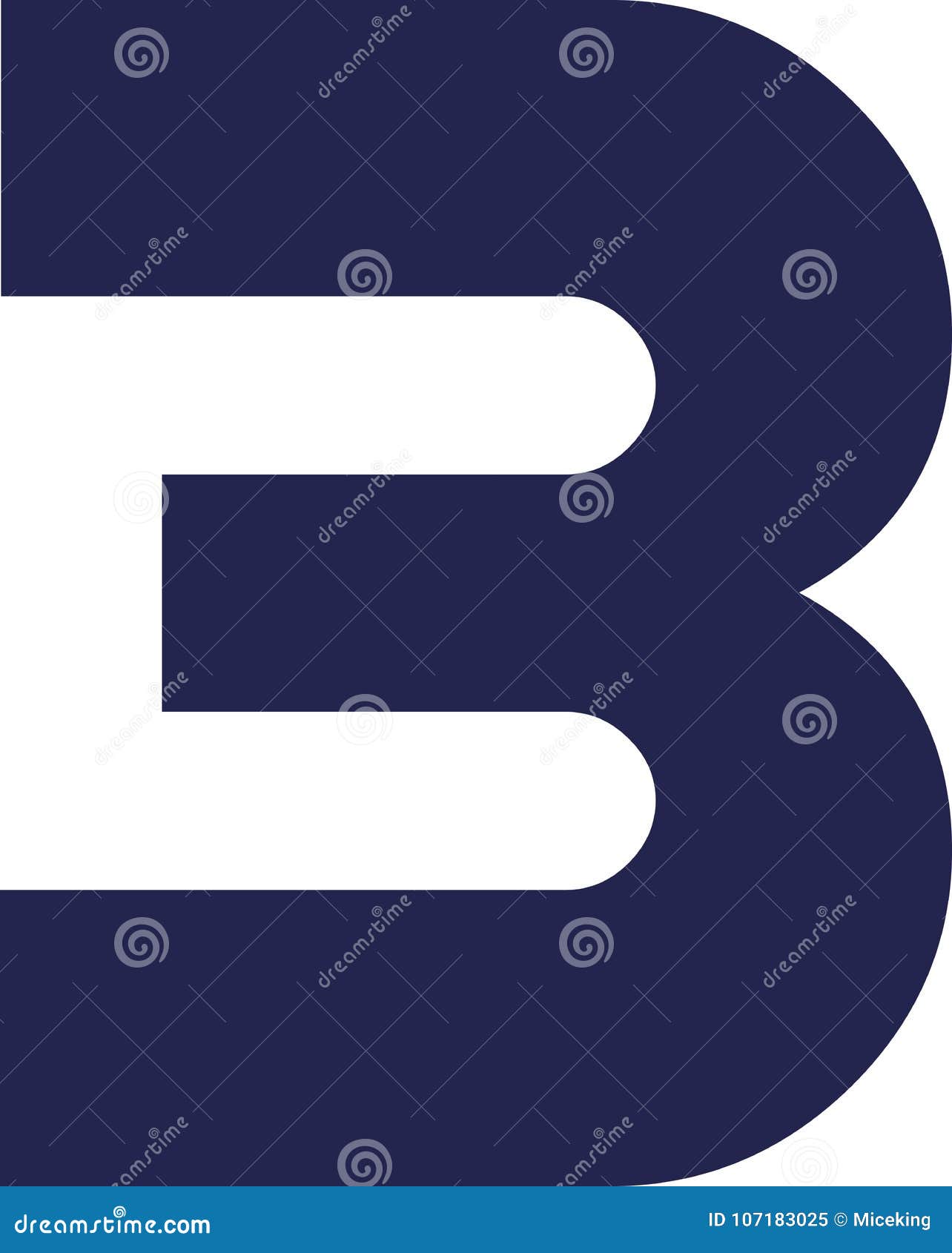 Three fat number digit 3 stock vector. Illustration of type - 107183025