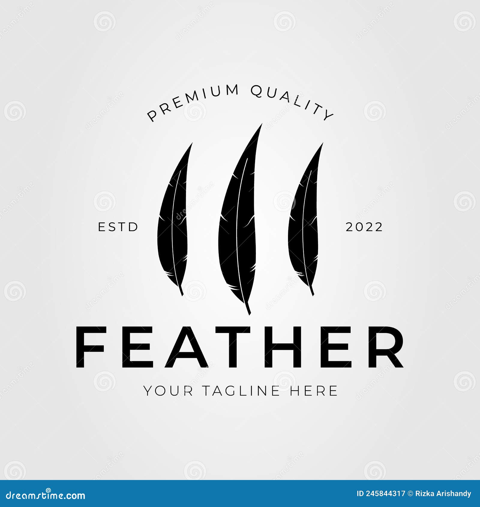 Three Feather or Silhouette Quill Logo Vector Illustration Design ...