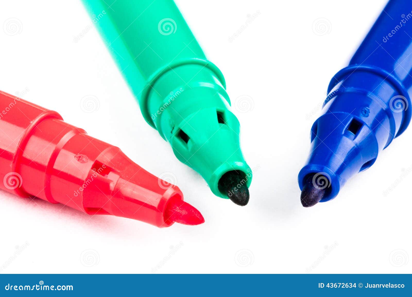 Three Felt-tip Pens with Primary RGB Colors Stock Photo - Image of ...