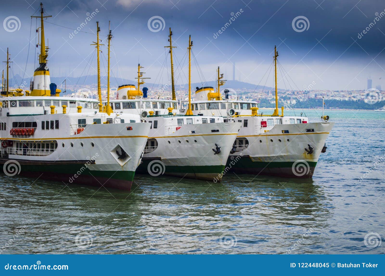 Three ferries side by side stock image. Image of oriental - 122448045