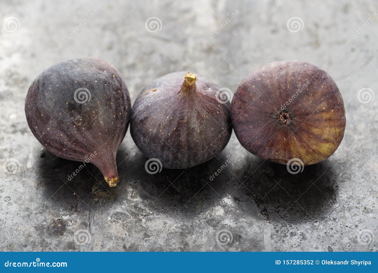 Three figs on the table stock photo. Image of diet, nature - 157285352