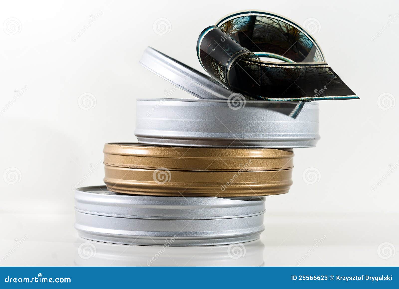 Three film cans stock image. Image of studio, container - 25566623