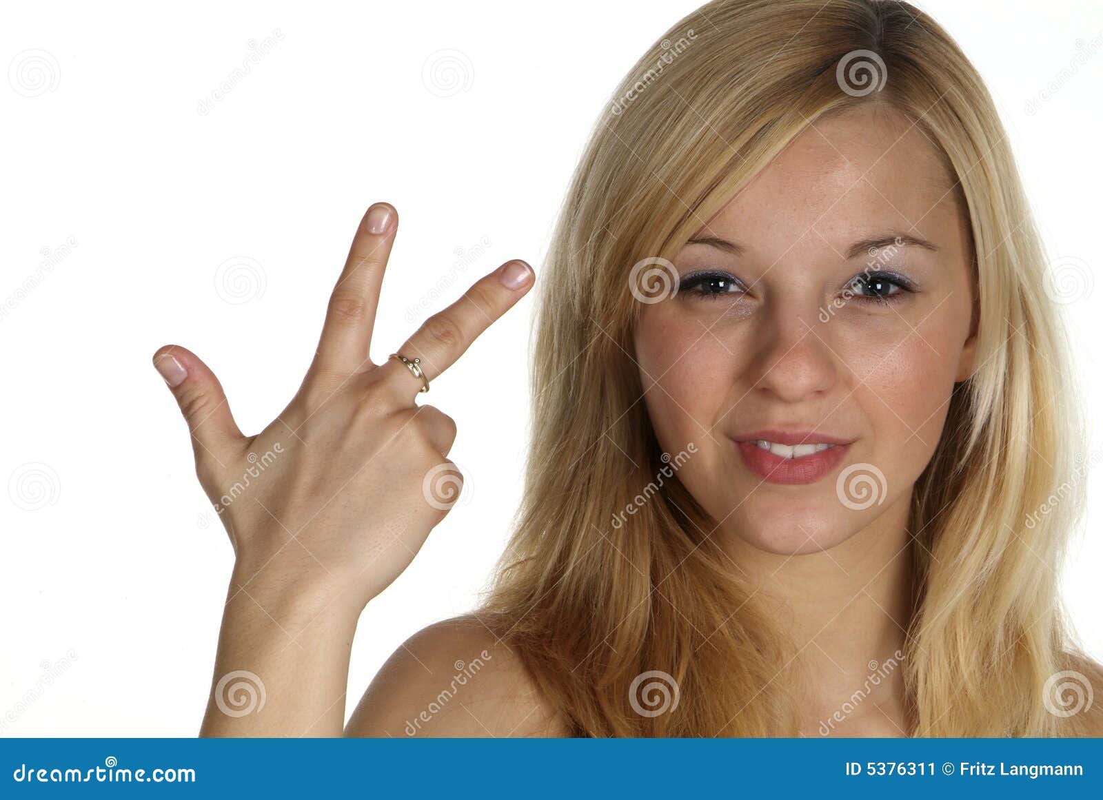 Three with finger stock image. Image of point, pretty - 5376311