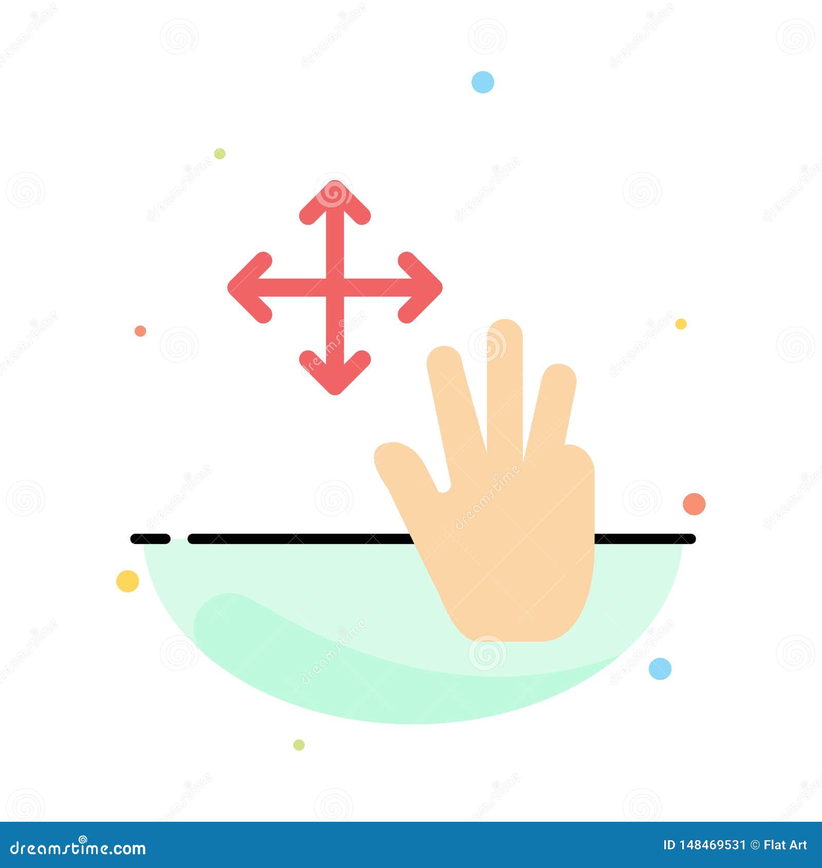 Three, Finger, Gestures, Hold Abstract Flat Color Icon Template Stock ... Three, Finger, Gestures, Hold Abstract Flat Color Icon Template Stock ...