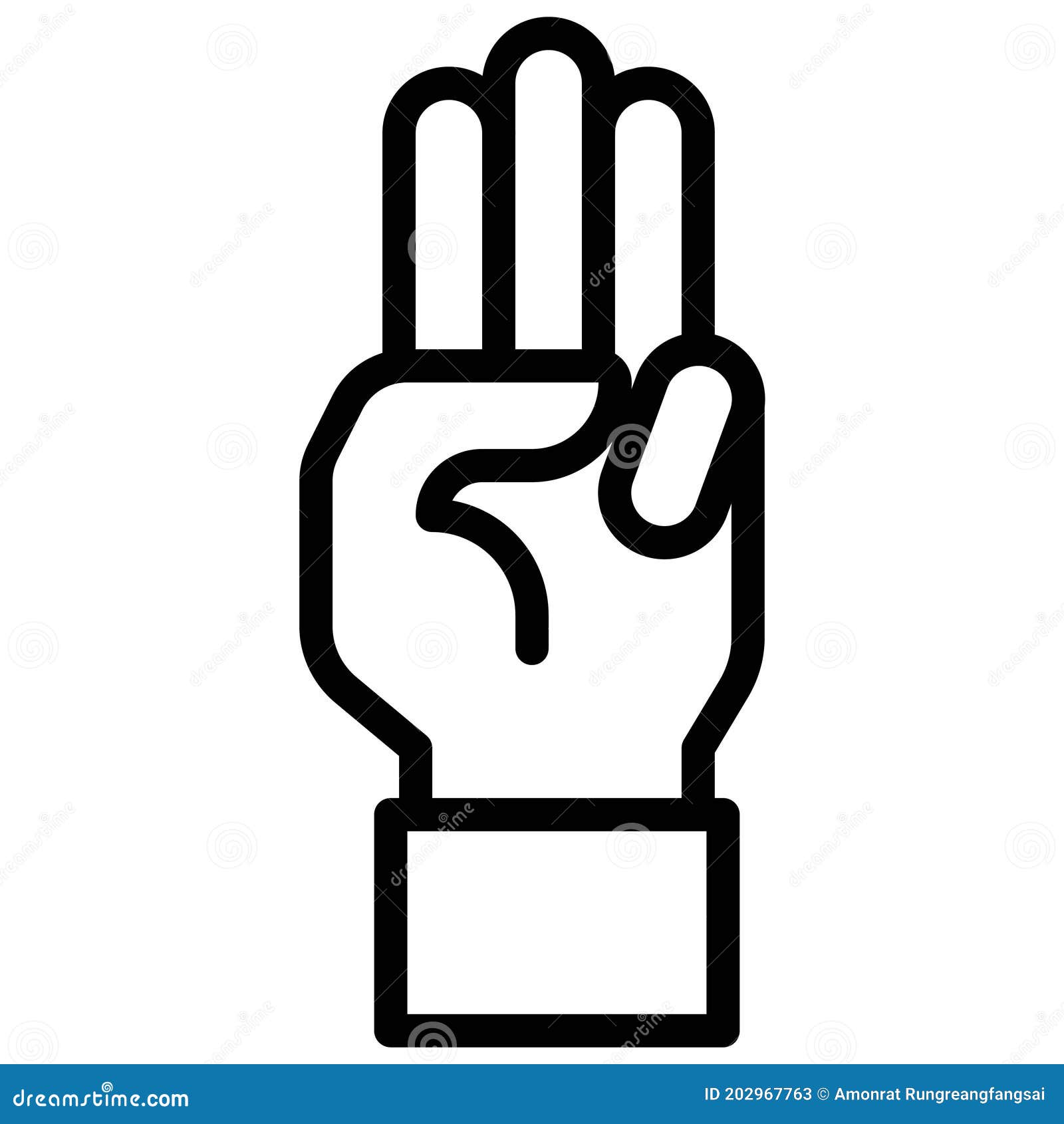 Three-finger Salute Icon, Protest Related Vector Stock Vector ...
