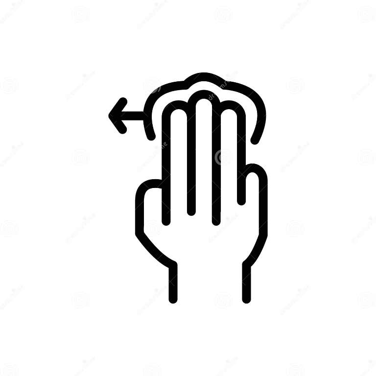 Three Finger Scroll Icon for Touchscreen Navigation and Gestures Stock ...