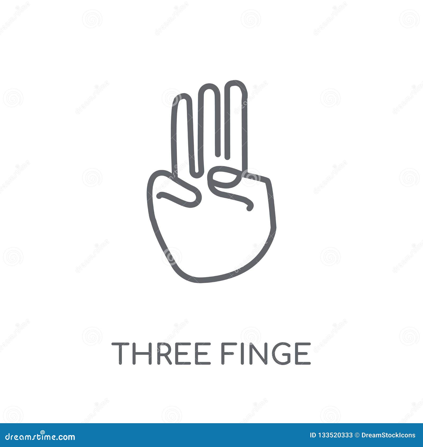 Three Fingered Hand Gesture Icon. Trendy Three Fingered Hand Gesture ...