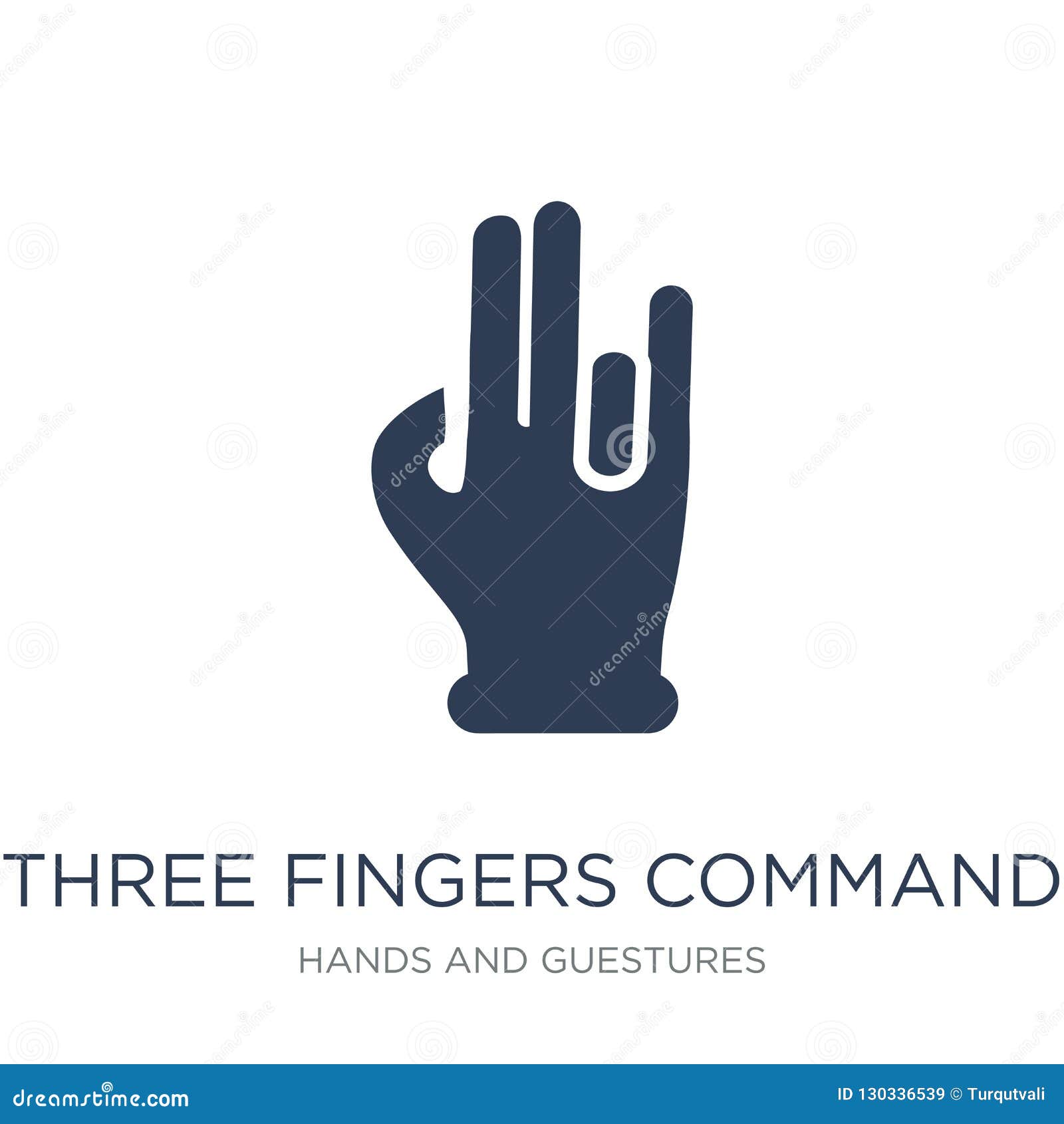 Three Fingers Command Icon. Trendy Flat Vector Three Fingers Com Stock ...