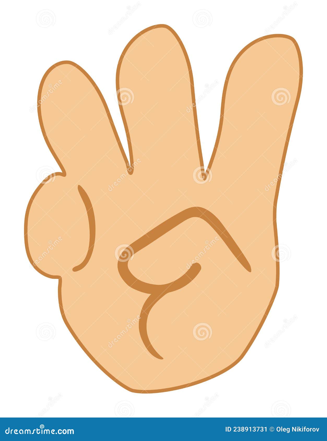 Three Fingers Counting Icon for Education. Hands with Fingers Stock ...