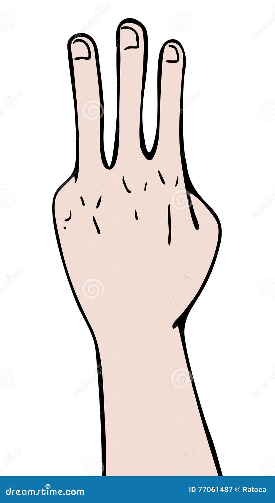 Three fingers stock vector. Illustration of fingers, finger - 77061487