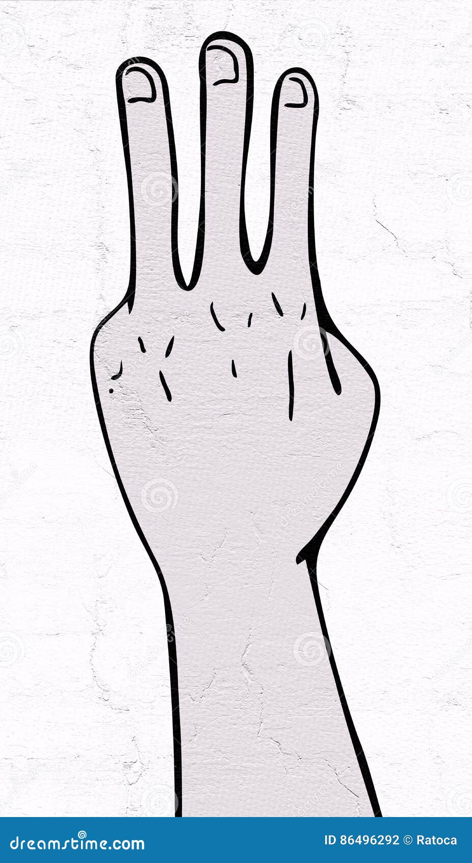 Three fingers stock illustration. Illustration of draw - 86496292
