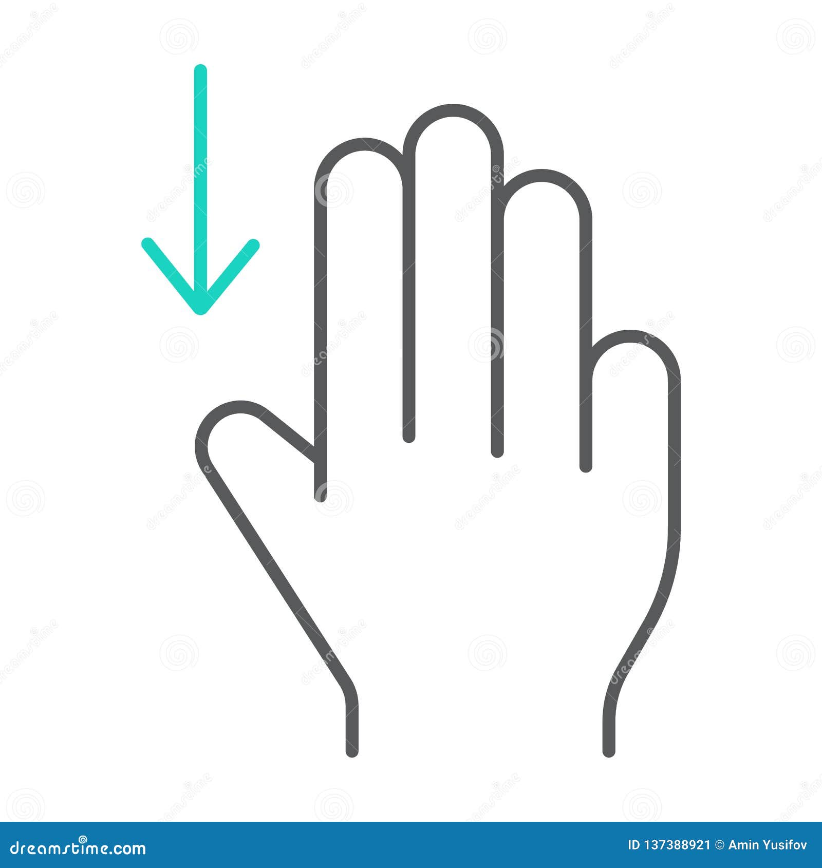 Scroll Down Hand Icon