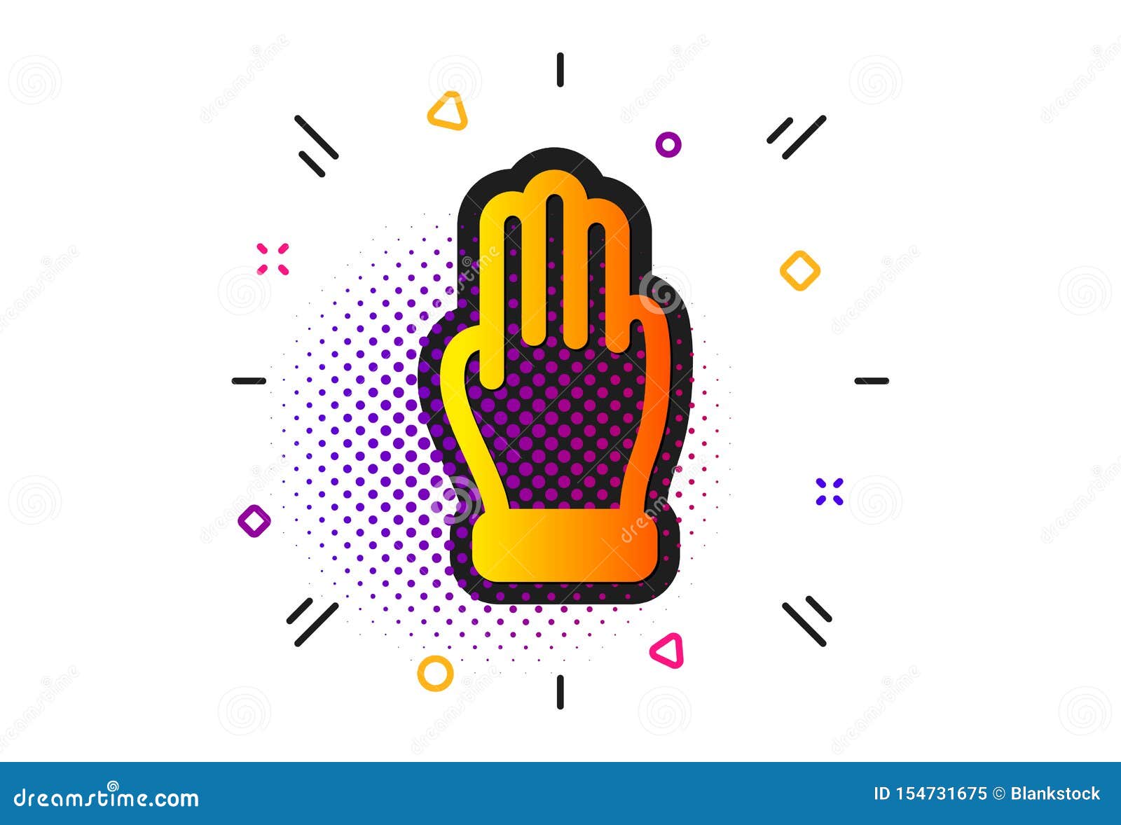 Three Fingers Hand Icon. Click Palm Sign. Vector Stock Vector ...