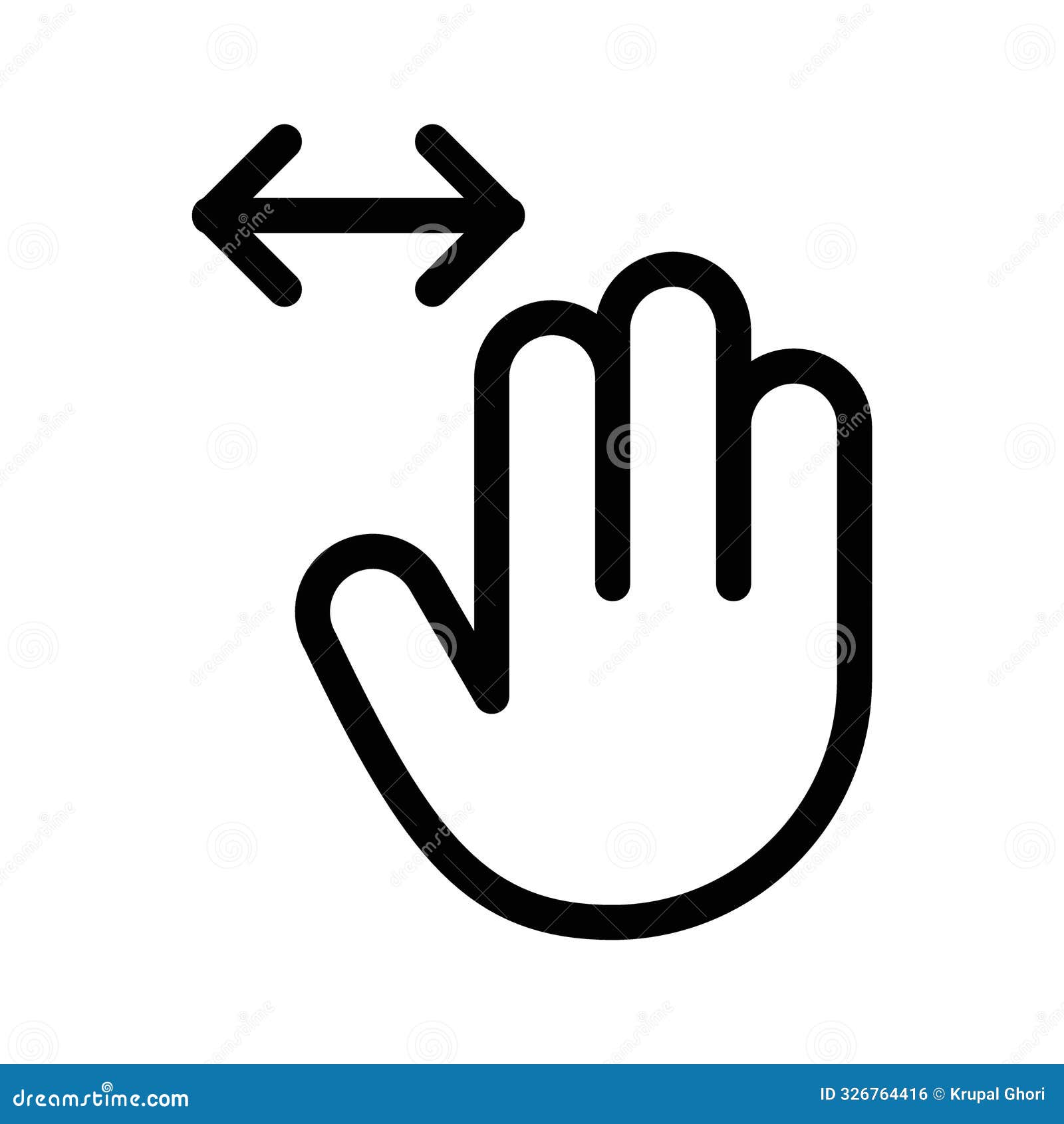 Three Fingers Horizontal Scroll Icon Design in Filled and Outlined ...