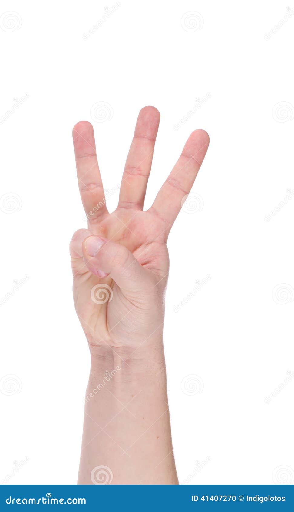 Three fingers. Man s hand stock photo. Image of pointer - 41407270