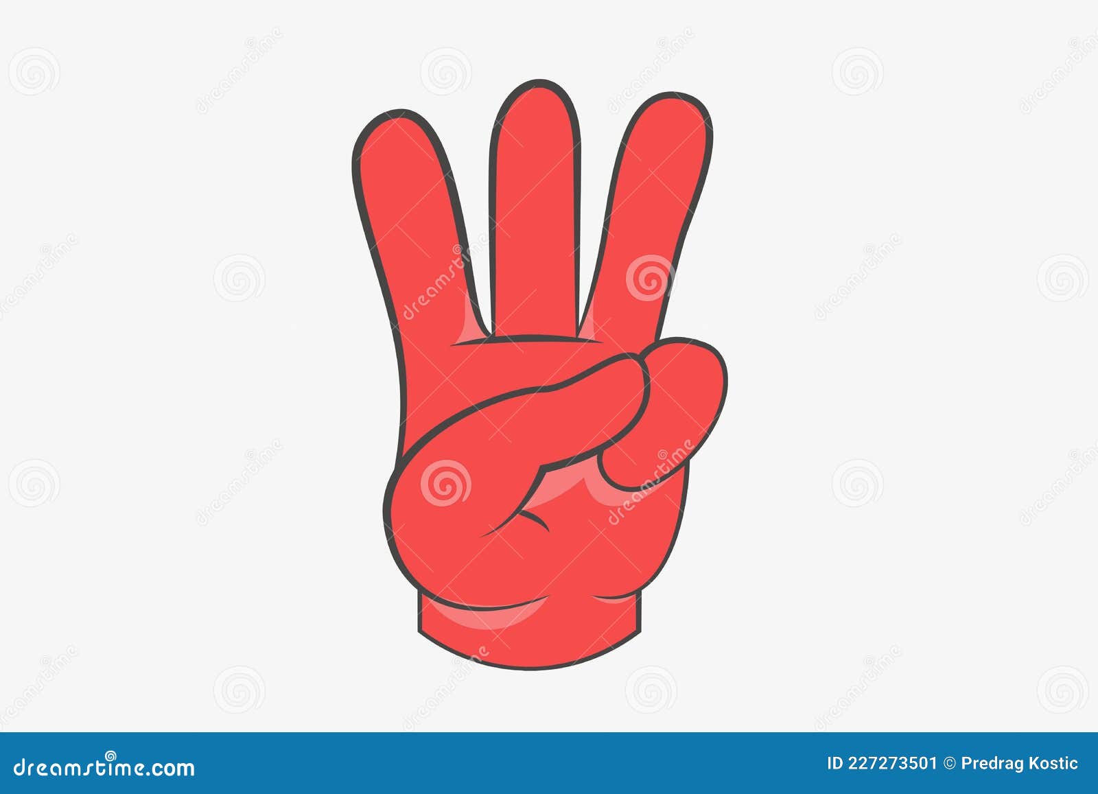 Three fingers up. stock illustration. Illustration of icon - 227273501