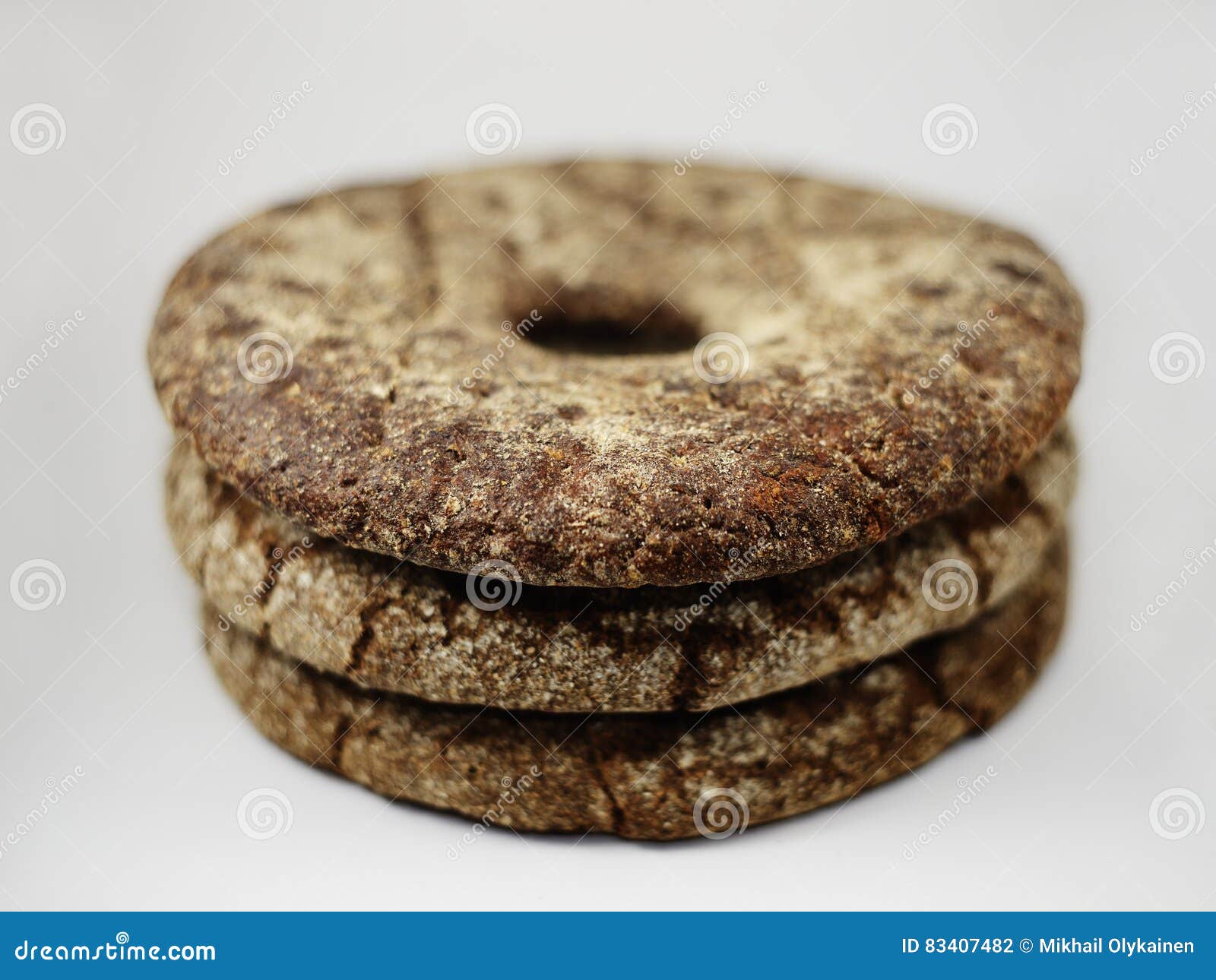 Finnish Traditional Round Ray Bread On A Crumpled White Paper Royalty ...