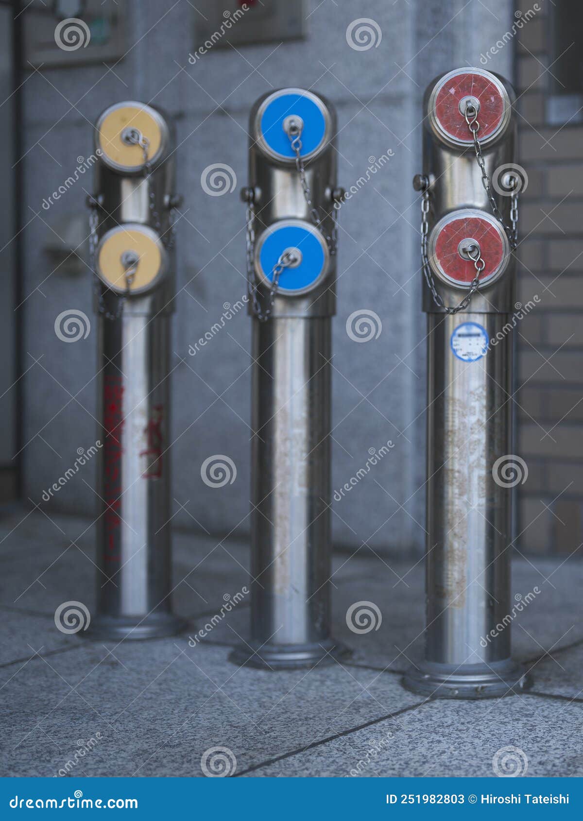 Three Fire Hydrants in Sapporo, Hokkaido, Japan Stock Image - Image of ...