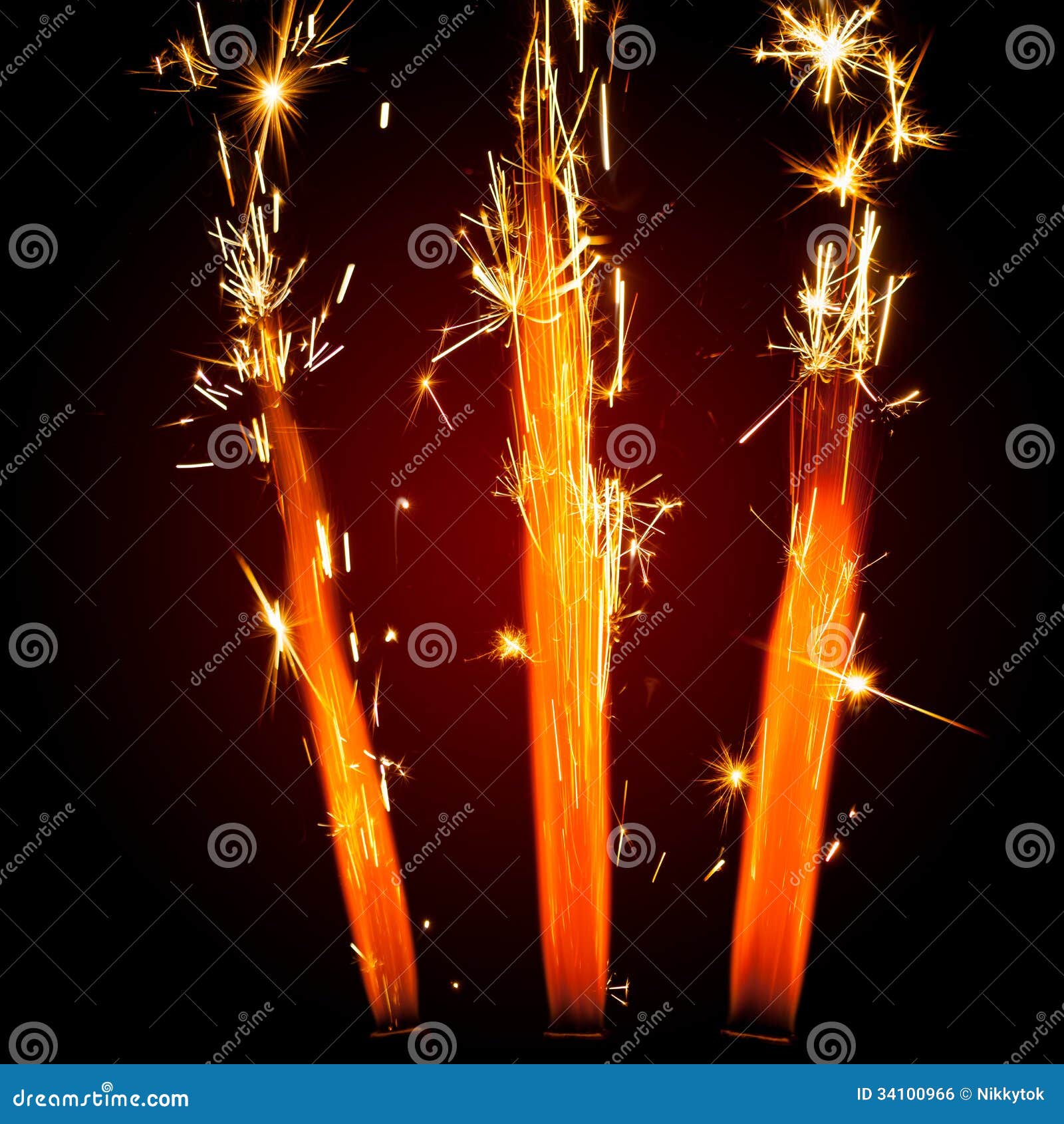 Three firework sparklers stock photo. Image of color - 34100966