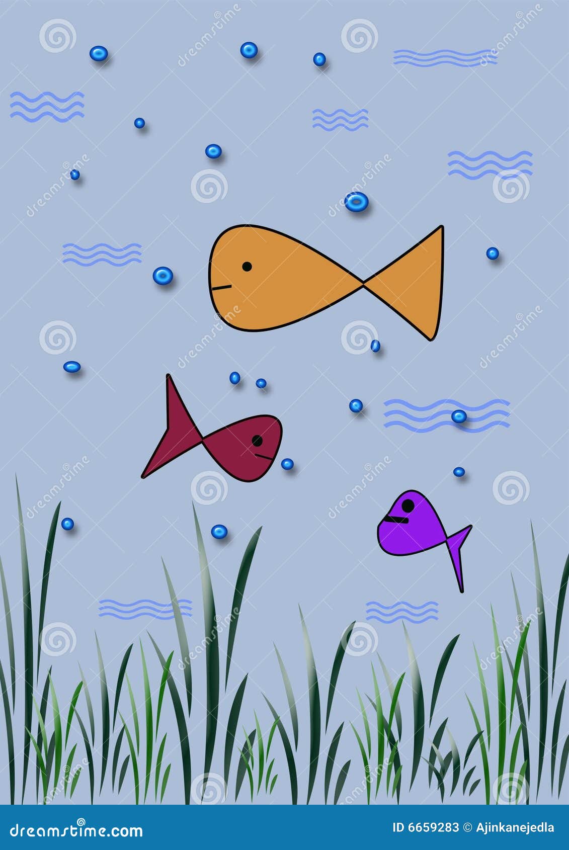 Three fish stock illustration. Illustration of underwater - 6659283