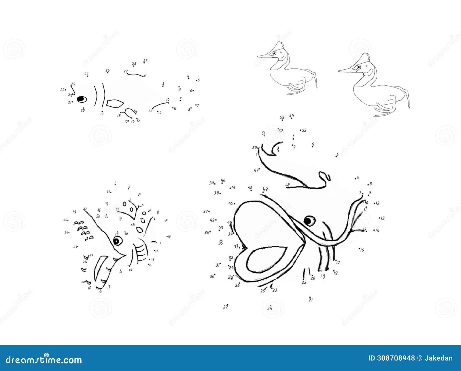 Three Fish, Colouring Book Page Uncolored Stock Photo - Image of ...