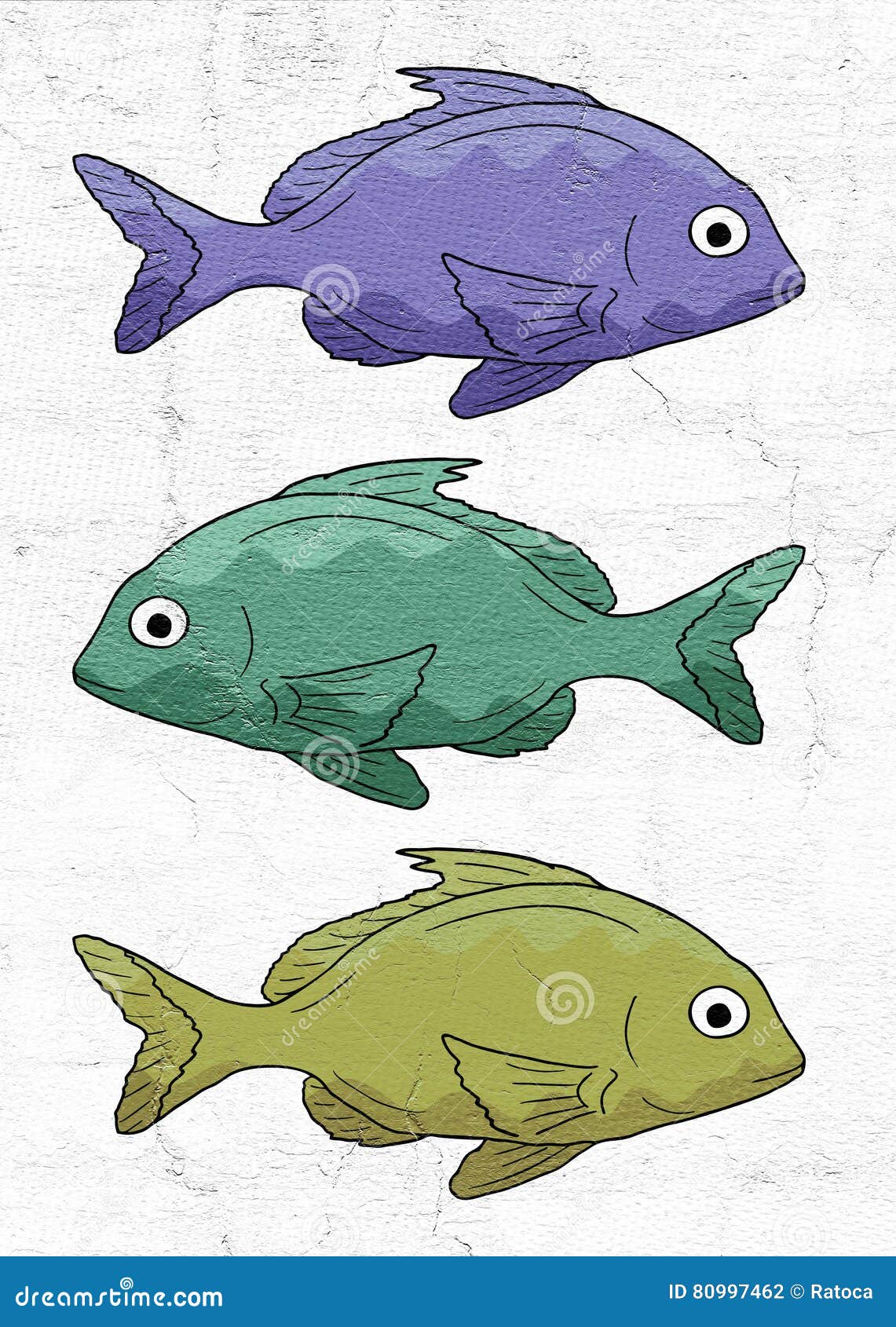 Three fishes stock illustration. Illustration of icon - 80997462