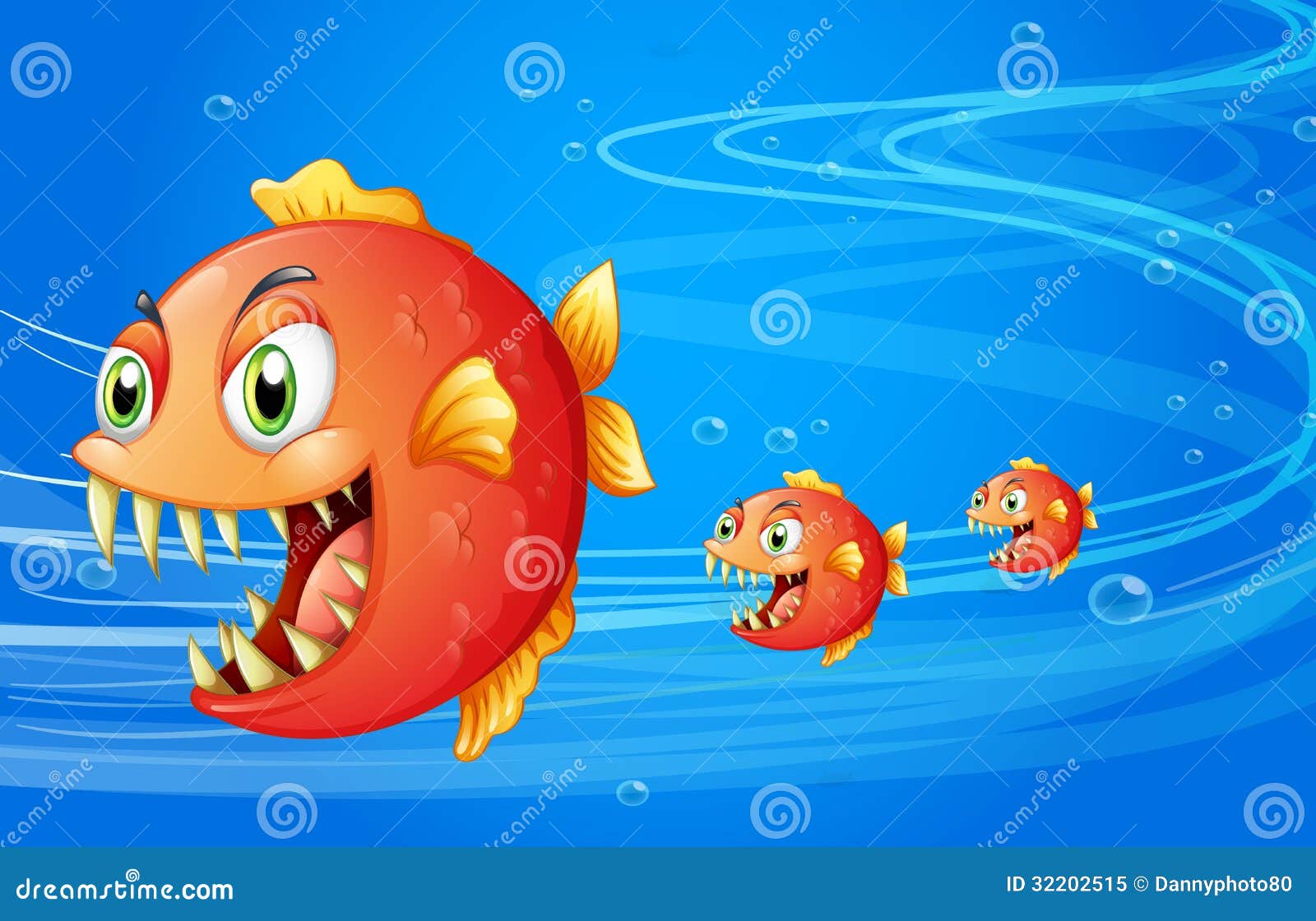 Three Fishes Under the Water Stock Vector - Illustration of followed ...
