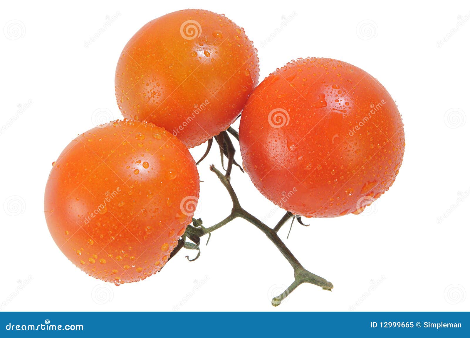 Three Five Red Tomatoes stock image. Image of vine, condensation - 12999665