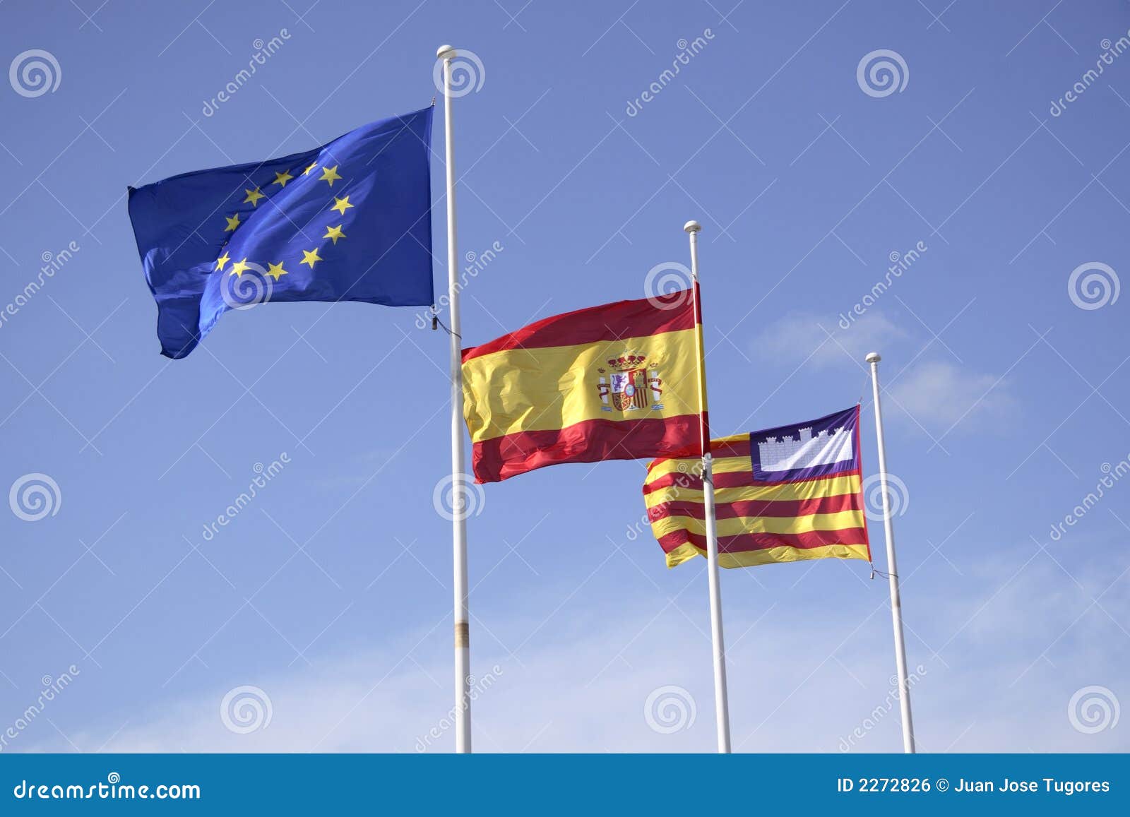 Three Flags stock photo. Image of spanish, blue, flag - 2272826