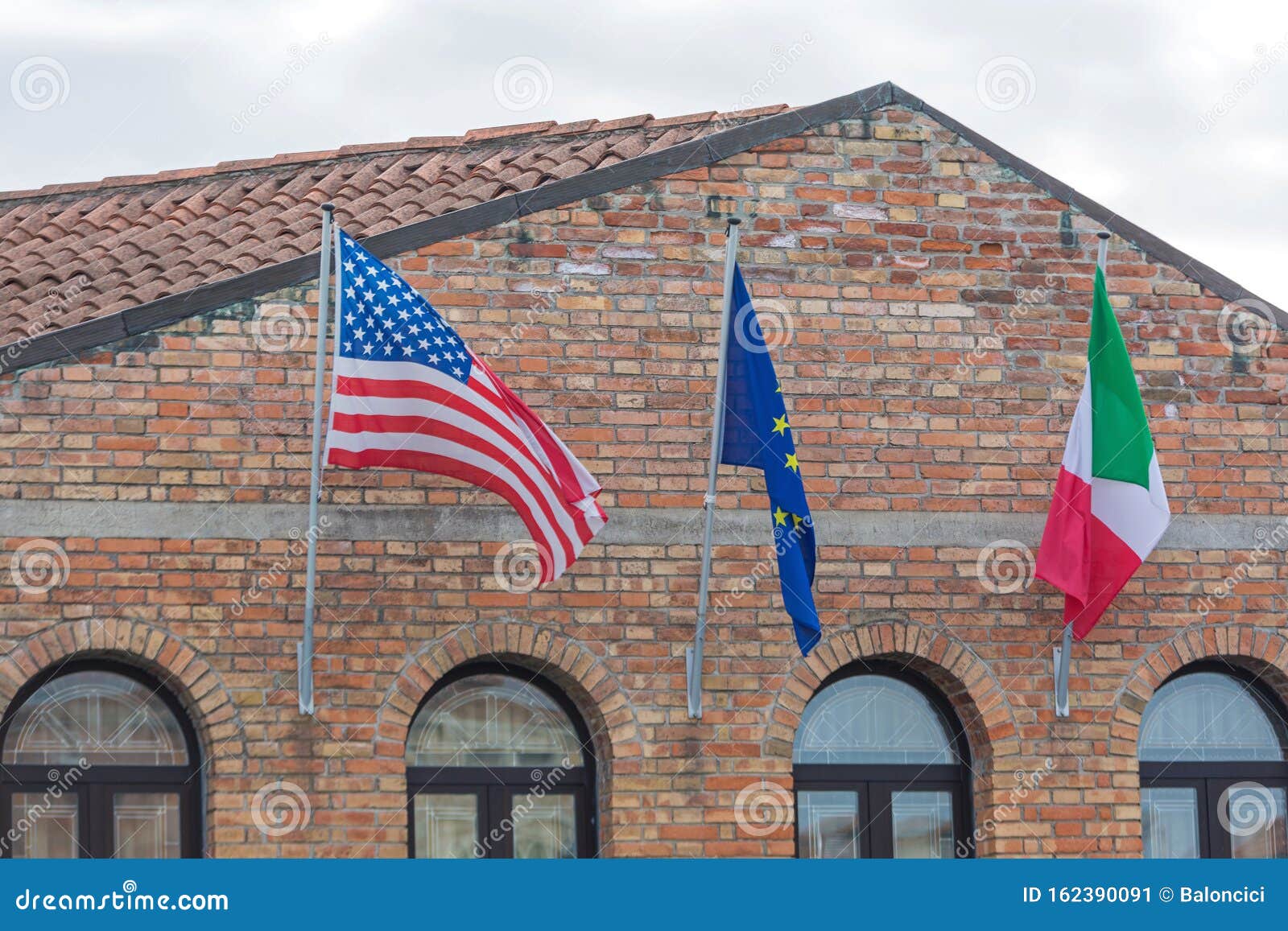 Three Flags stock image. Image of international, flag - 162390091