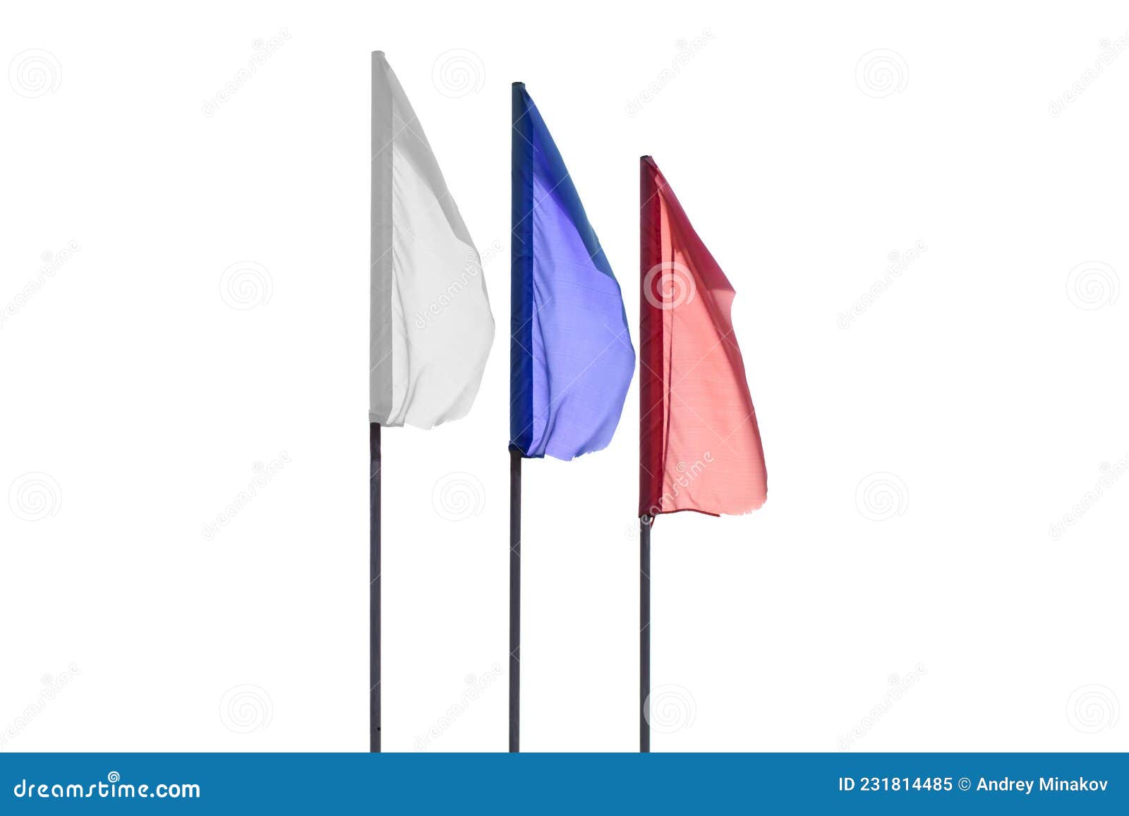 Three Flags White Red Blue on a White Background Stock Image - Image of ...