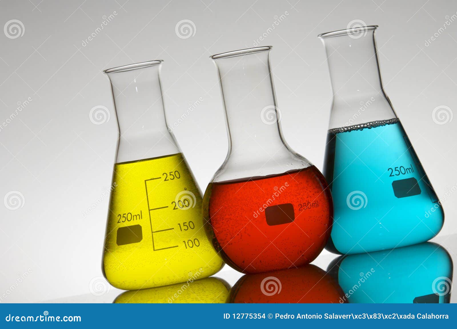 Three flasks stock photo. Image of container, colored - 12775354
