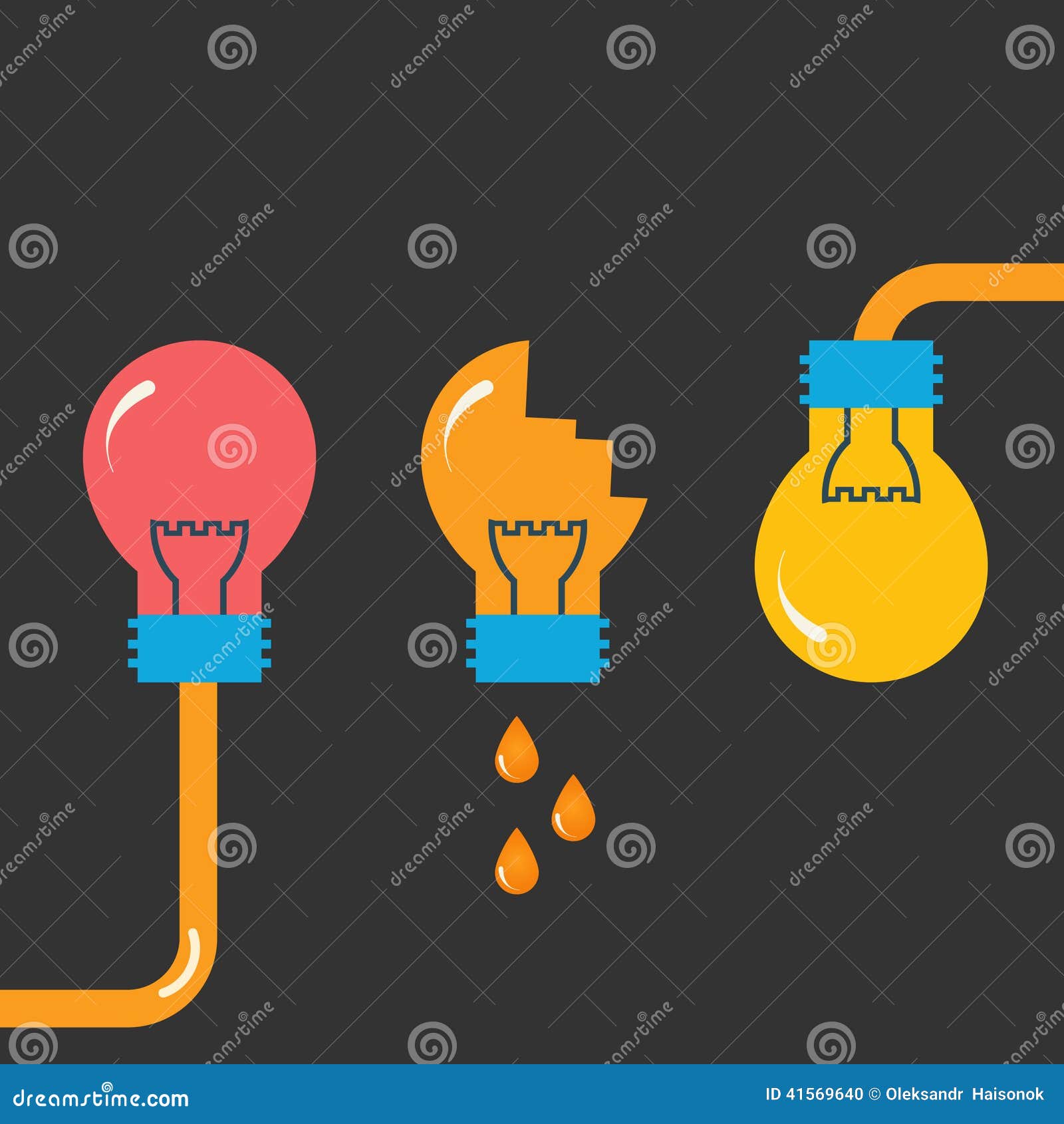 Three Flat Bulb. Vector Design Stock Vector - Illustration of ...