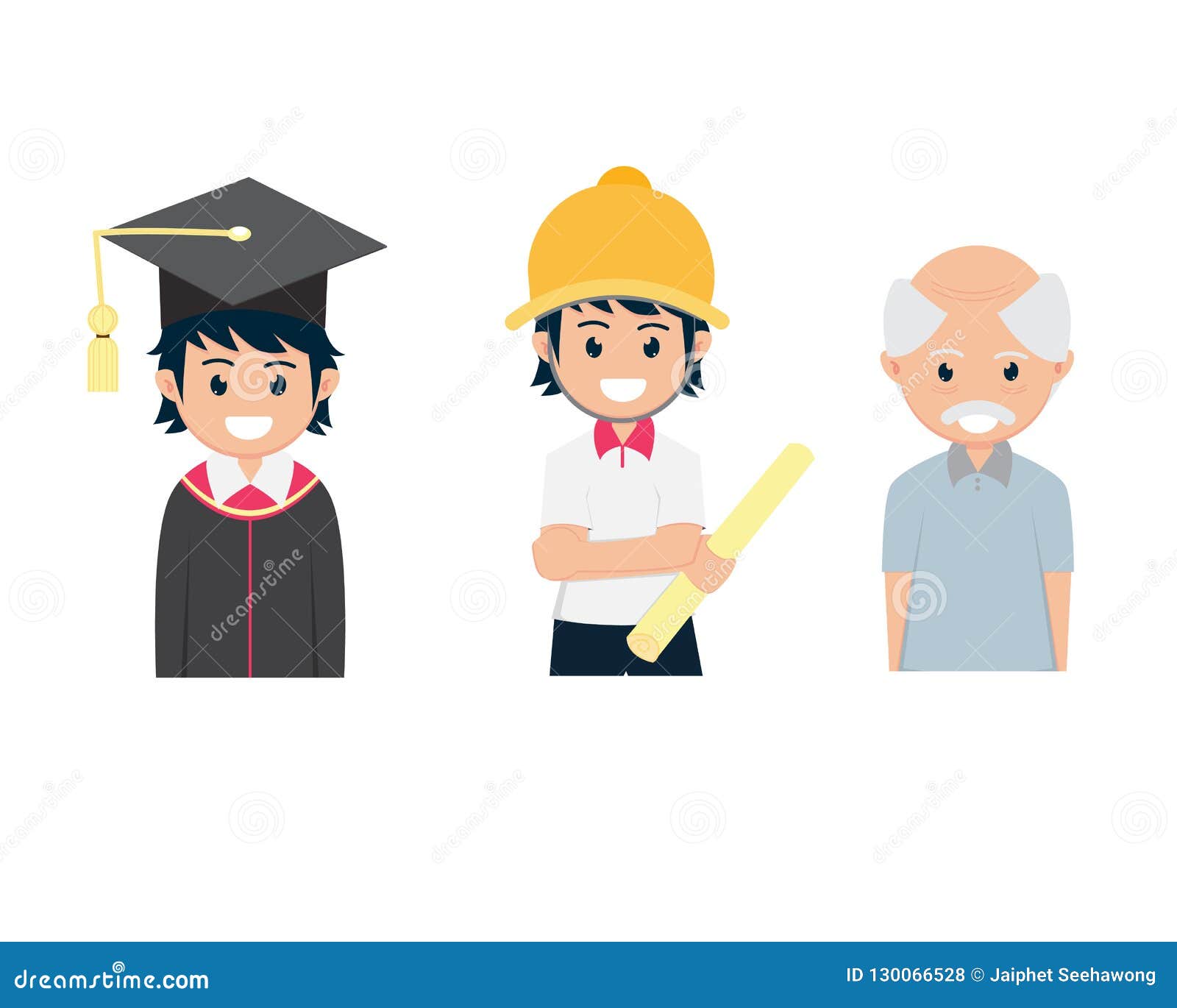 Cartoon Graduated Concept Card Poster. Vector | CartoonDealer.com ...
