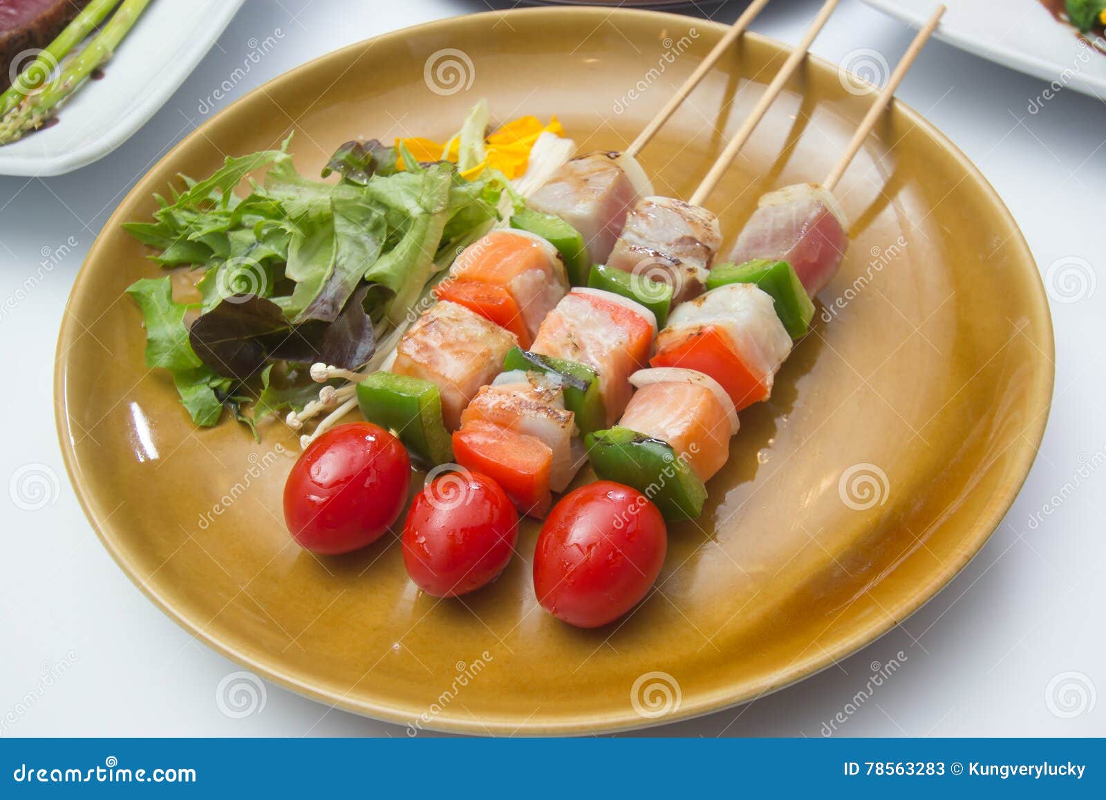 Three Flavored Fish Barbeque Stock Image - Image of mixed, onion: 78563283