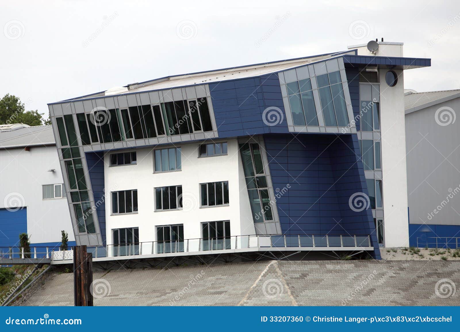 Three-floor Building with Modern Architecture Stock Photo - Image of ...