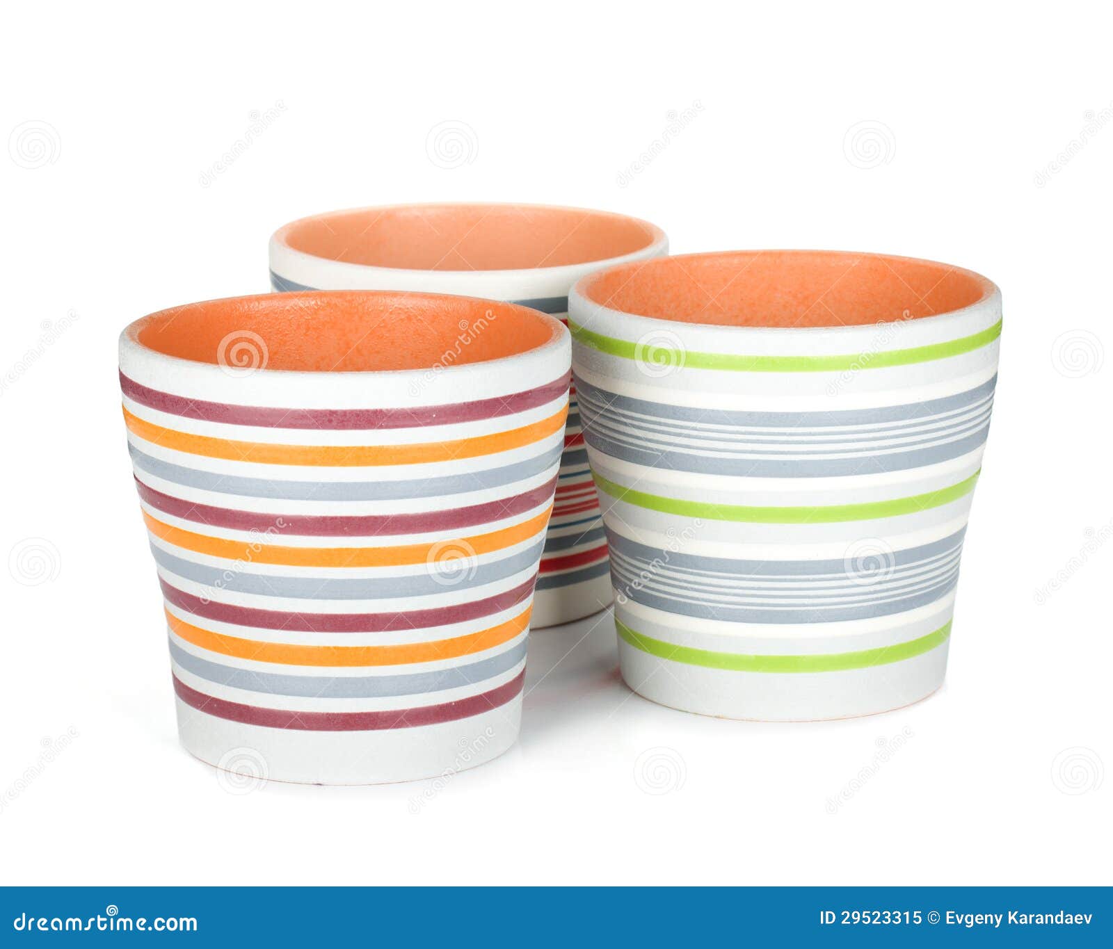 Three flower pots stock image. Image of isolated, object - 29523315